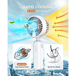 Mini Handheld Fan,New Semiconductor Refrigeration Hand Fan for Fast Cooling ,USB Rechargeable Fan Personal, Battery Operated 3 Speed Small Fan,Mini Size perfect for Kids,Home,Outdoor,Office,Travel
