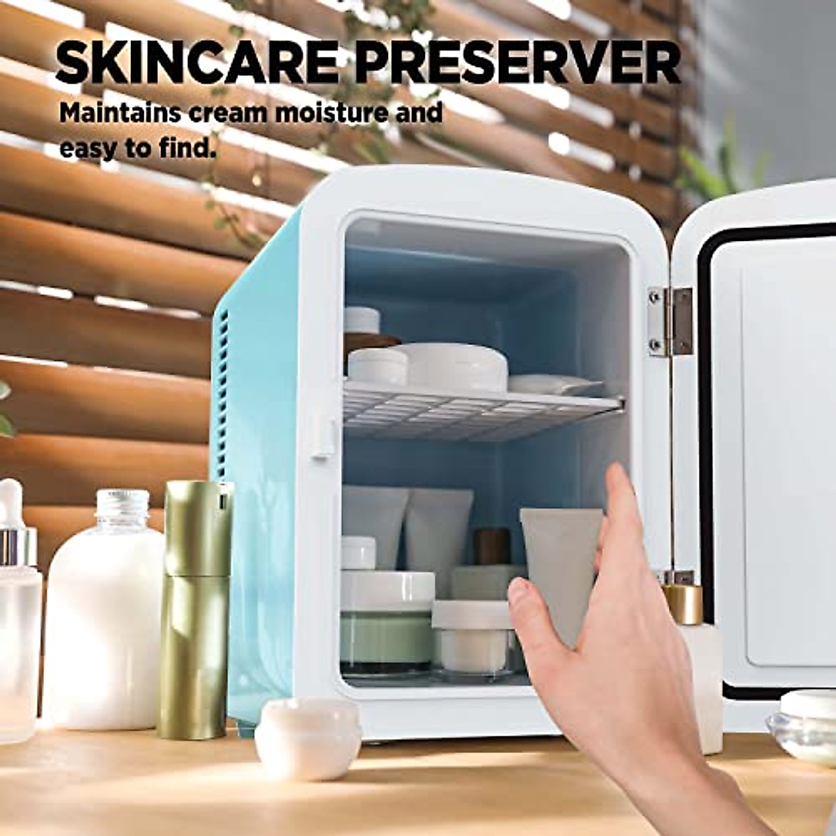 Silonn 4L/6 Can Mini Fridge, Portable Skincare Fridge, Teal