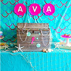 Fish Net Decorative, Fishnet for Party Decorations, 14 ft x 4 ft - Fish Netting Decor for Mermaid, Pirate, Shark, Nautical, Under The Sea Birthday by 4E's Novelty