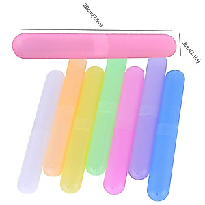 ISusser Pack of 12 Plastic Toothbrush Case, 6 Color Portable Dust-Proof Toothbrushes Holder for Inside and Outside