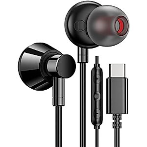USB C Headphones for Google Pixel 7 Pro, USB Type C Earphone Stereo in-Ear Earbuds Digital DAC Bass Noise Cancelling Headsets w/h Mic for Samsung Galaxy S23 Ultra S22 S21 FE S20+ Z Fold 4 iPad 10 Pro