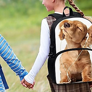 Golden Retriever Backpacks Animal Backpack Book bag Set for Kids Elementary School
