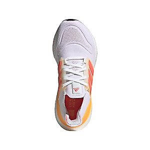 adidas Women's Ultraboost 22 Running Shoes, White/Turbo/Flash Orange, 8.5