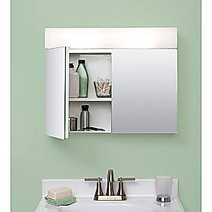 Zenith 23.25 in. W x 18.63 in. H x 5.88 in. D Surface Mount Lighted Frameless Bi-View Medicine Cabinet in White
