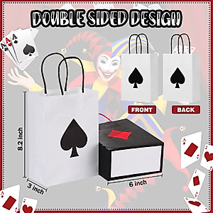 Outus 24 Pcs Casino Party Favor Gift Bags Casino Theme Party Supplies Las Vegas Poker Goody Treat Paper Bags for Casino Birthday Party Decor, 8.3 x 6 x 3 inches