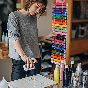 KGMCARE Vinyl Storage Organizer Craft Roll Holder Wall Mount Roll Hanger Rack Hanging Cricut Organizer(Pink)