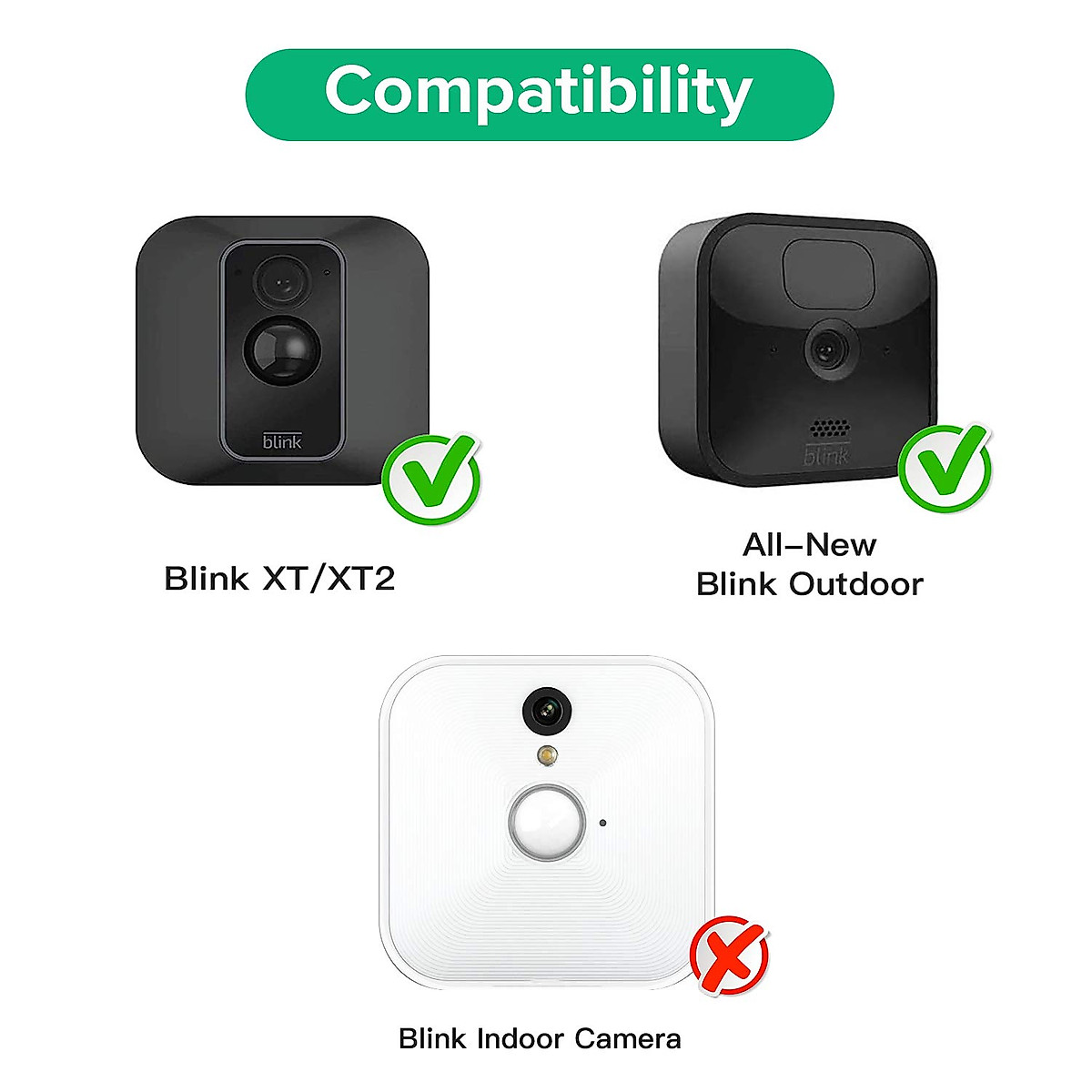 Zeshbit 3Pack Weatherproof Outdoor Power Adapter for Blink Outdoor (3rd Gen) & Blink XT / XT2, with 30ft/9m Long and Thin Charging Cable (NOT for Blink Outdoor 4) - Black