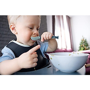 Baby Utensils Spoons Forks with Travel Safe Case for Toddler Babies Children Feeding Training Spoon Easy Grip Bendable Perfect Self Feeding Learning Stand Spoon Fork