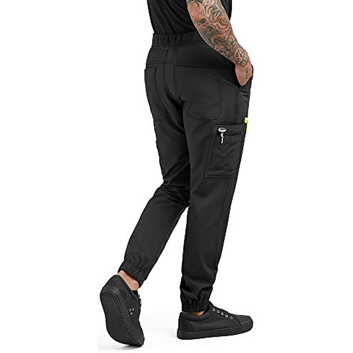 Men's Performance Stretch Jogger Chef Pant (Black, Medium)