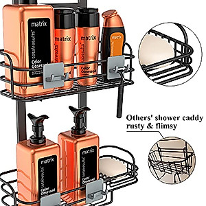 Nieifi Over The Shower Door Caddy Pantry Organizer Rack with Reliable Hooks, Sturdy Rust Proof Hanging Shower Organizer Shelf Basket Storage Rack, Bathroom Shelves Drill Free Extra Large