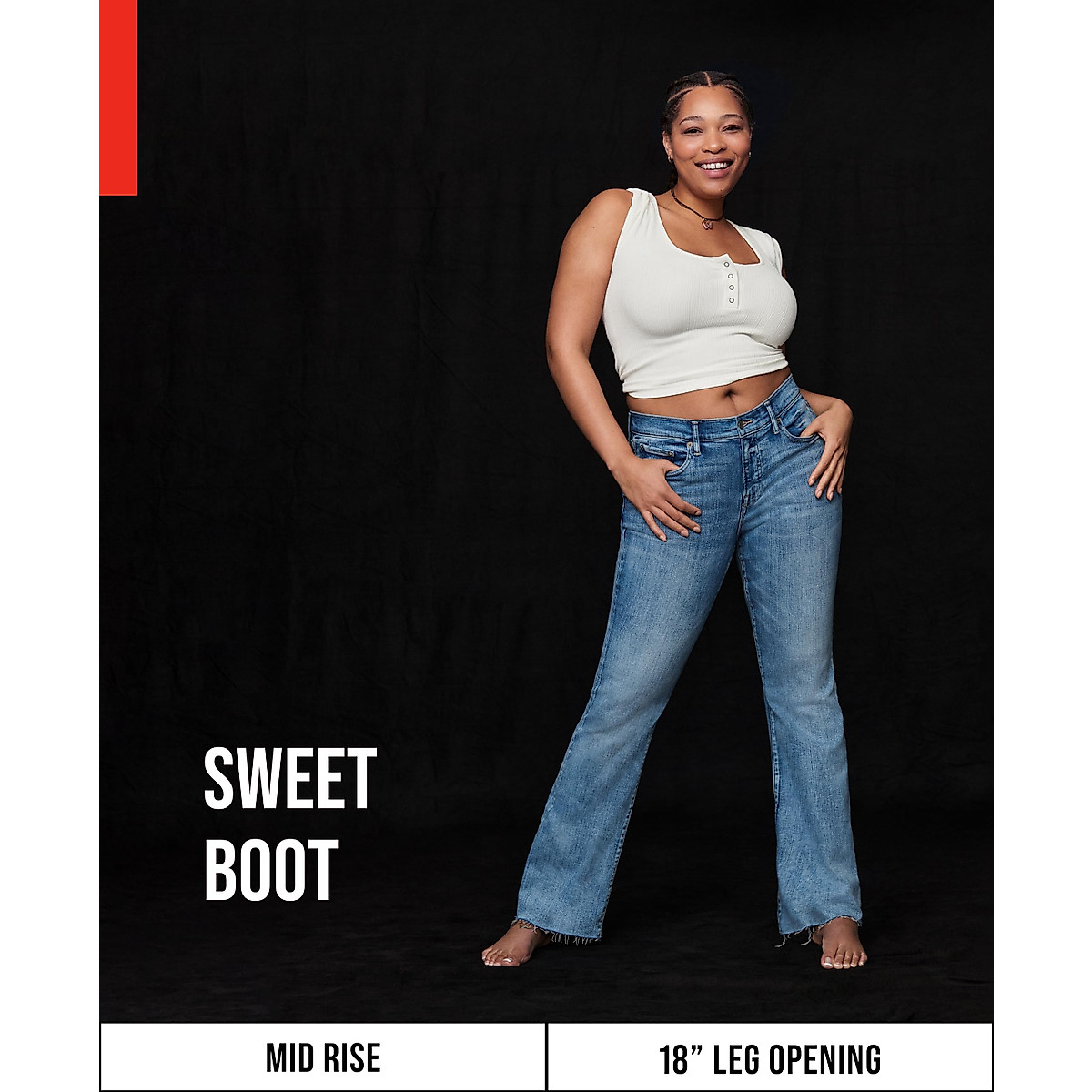 Lucky Brand Women's Mid Rise Sweet Bootcut Jean, Agate, 26 x32