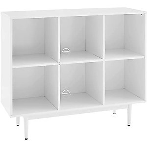 Crosley Furniture Liam Mid-Century 6-Cube Bookcase, White
