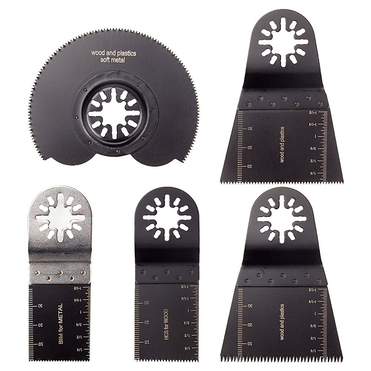 5 PCS Metal/Wood Universal Quick Release Oscillating Saw Blades, CBTONE Mixed Multitool Saw Blade Set oscillating Tool Blade for Dewalt, Fein Multimaster, Black & Decker,Bosch Craftsman and More