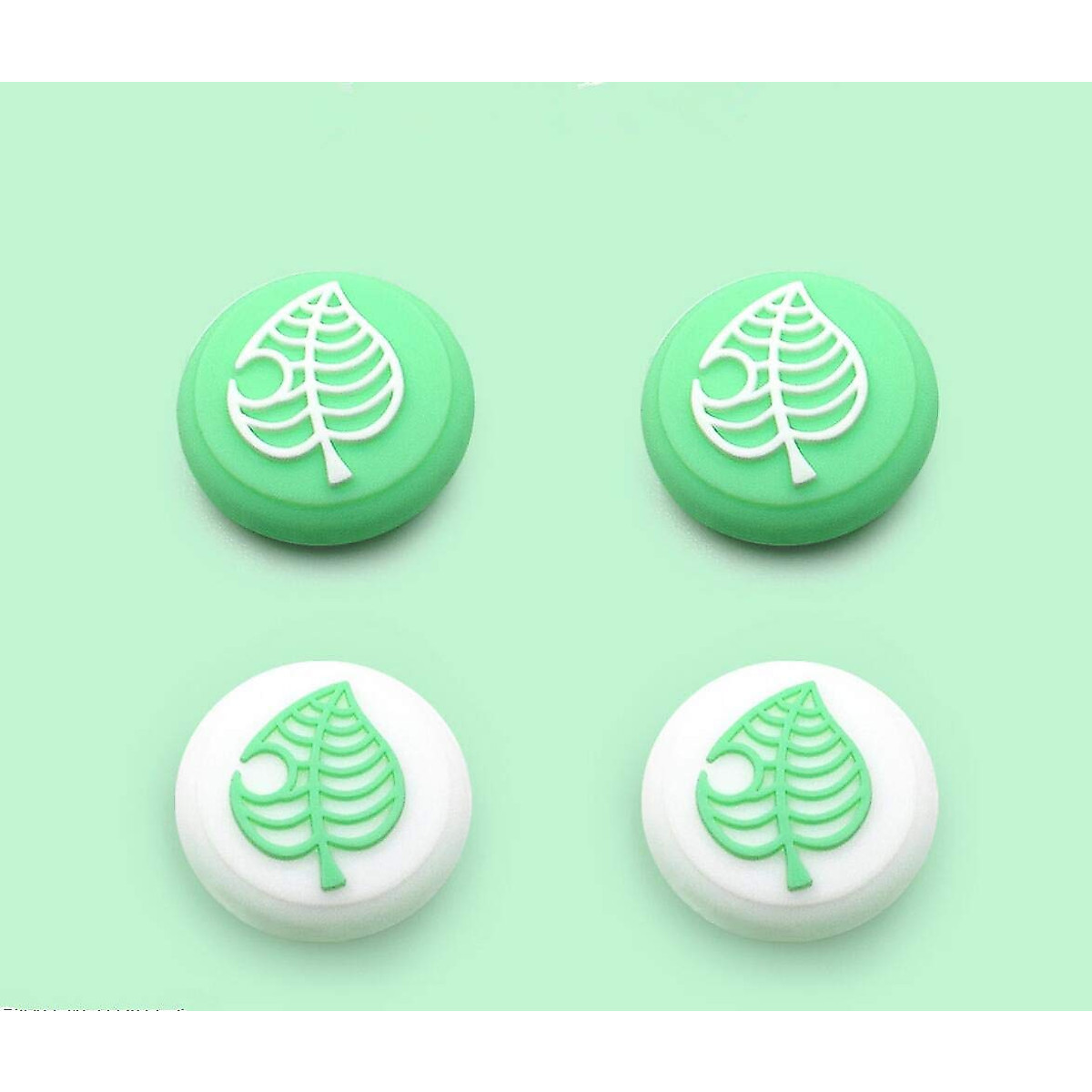 6PCS Silicone Cute Thumb Grip Caps Cover Ergonomic Joystick Caps Analog Thumb Stick Caps for Switch NS Joy Con/Switch Lite Controller-Leaves
