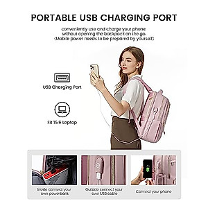 LOVEVOOK Laptop Backpack for Women, Slim Business Laptops Bag with Separate Computer Compartment Stylish Daypack for College Work Travel, Fits 15.6" Laptop