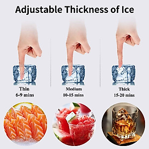 Undercounter Commercial Ice Maker Machine, 100 LBS/24H with 33LBS Large-Capacity, Freestanding|Countertop Ice Machine with Scoops for Commercial Use Bar, Coffee Shop, Restaurant, Office, Garage, Home