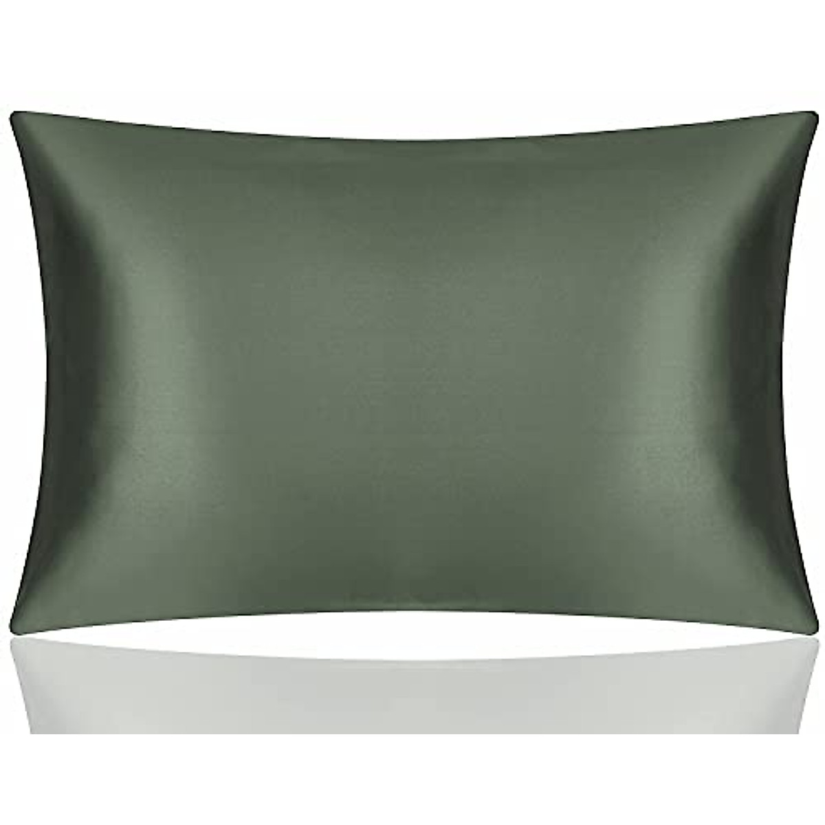 DISANGNI 100% Mulberry Silk Silk Pillowcase, Used for Hair and Skin, Envelope Type, Silk on one Side and Tencel on The Other Side, Count 600, 1pc (Green, Queen(50x75cm))