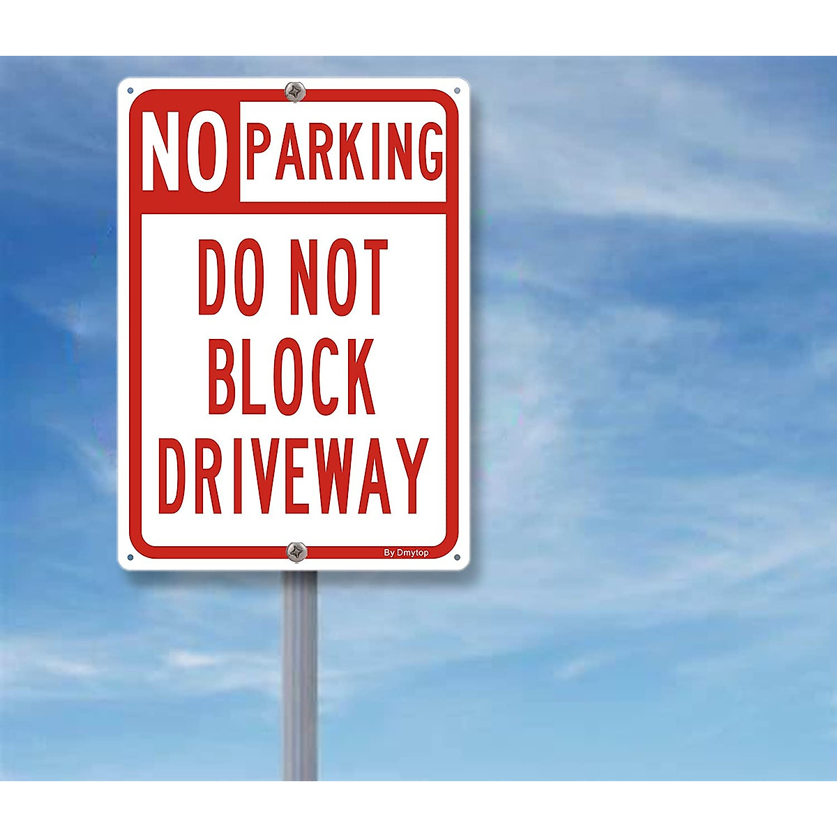 No Parking Sign Do Not Block Driveway Sign, (2 Pack) 10 x 14 Inches Rust Free Aluminum Metal Sign, UV Protected Weather Resistant Durable In Easy to Mount