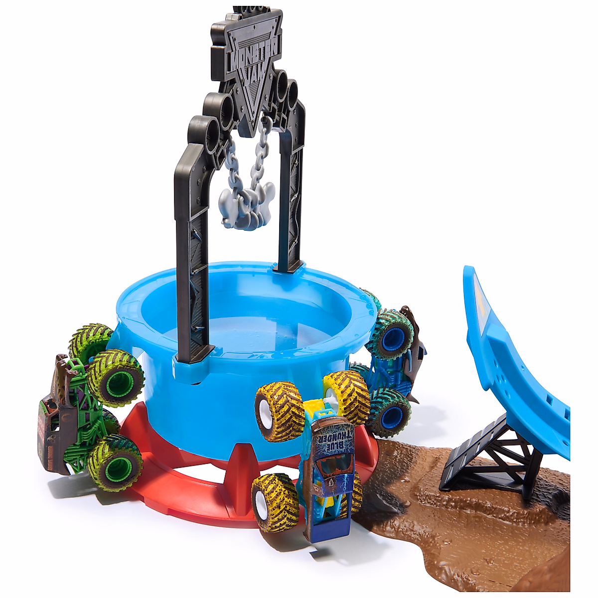 Monster Jam Mud Blasters, Monster Mutt Dalmatian Dunk Tank Playset, Color Change Action, Kids Toy Gifts for Boys and Girls Ages 3 and Up