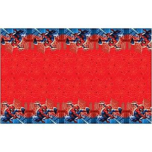 Unique Spiderman Party Supplies Bundle for 16 includes Plates, Napkins, Table Cover