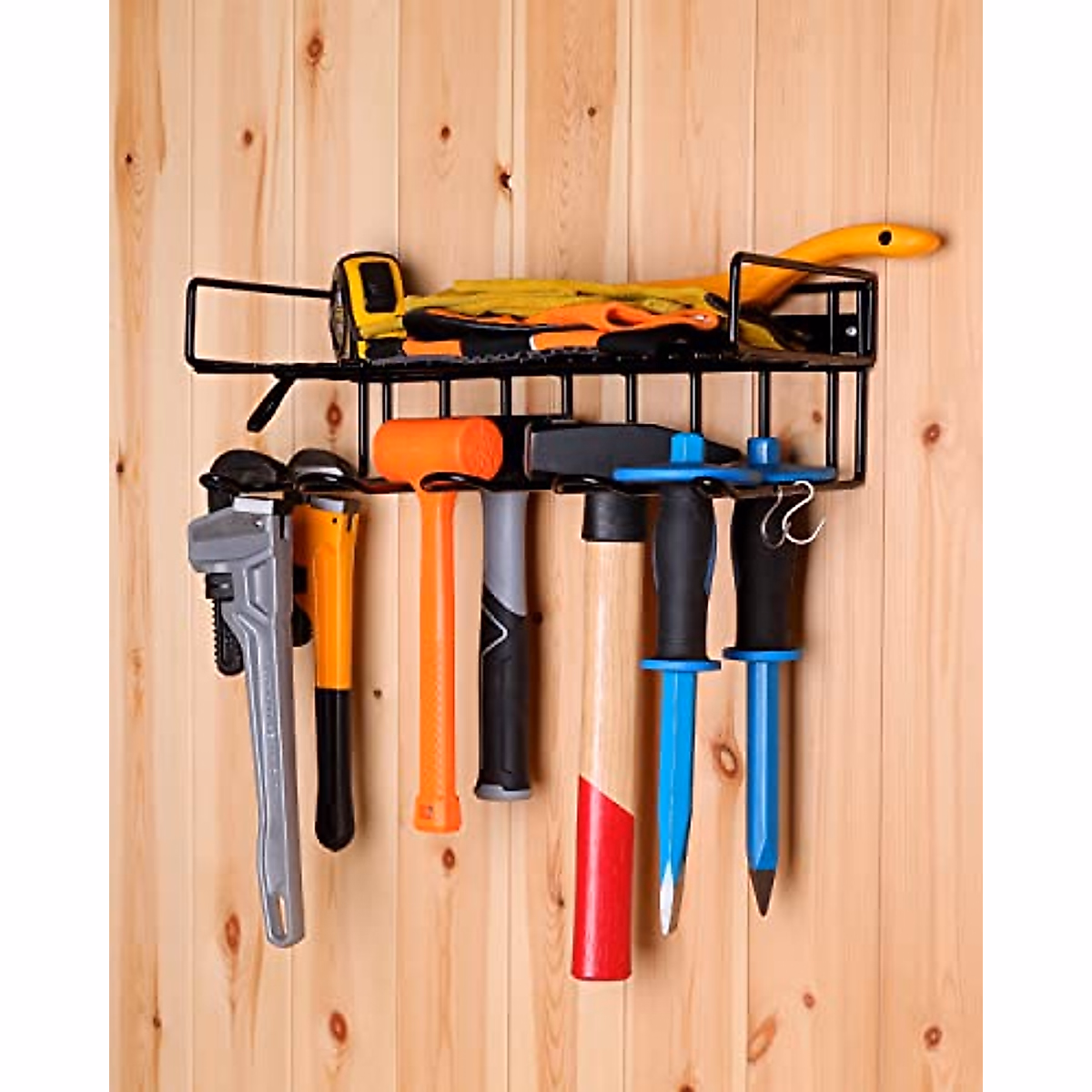 UNITEDPOWER Wall Mounted Power Tool Organizer Holder, Heavy Duty Utility Storage Rack for Battery Powered Hand Tools, Cordless Drill Rack and Tool Shelf w/Compact Design, Perfect for Father's Day