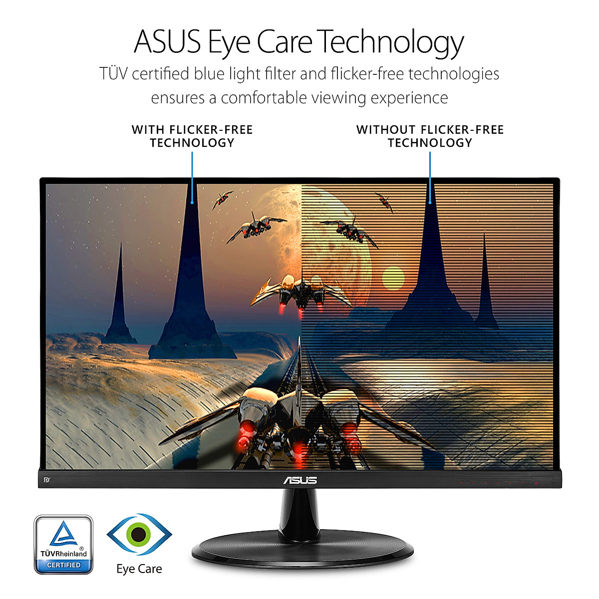 ASUS VP249QGR 23.8” Gaming Monitor 144Hz Full HD (1920 x 1080) IPS 1ms FreeSync ELMB Eye Care DisplayPort HDMI VGA, BLACK