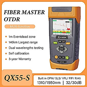 Optical Fiber Welder Machine KomShine GX39 Fusion Splicer and Plam Mini SM OTDR QX55 1310/1550nm 32/30dB with 10mw VFL, Power Meter, SM Light Source