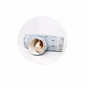 Chinchilla Guinea Pigs Tunnel Tube,Hedgehogs Dutch Rats Small Animal Pet Bed Toy Pet Supplies Hiding Cave Hamster Tunnel Playing Tube(Blue 3 Way)