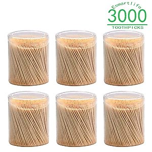 Esmartlife 1500 Count Bamboo Toothpicks,Sturdy Smooth Finish Bamboo Tooth Picks, Cocktail Picks, Toothpicks For Appetizers ,Toothpicks Wood