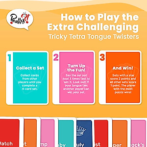 Really?! Tricky Tetra Tongue Twisters - Go Fish with A Twist, Hilarious Family Party Speech & Memory Card Game, Ages 8+