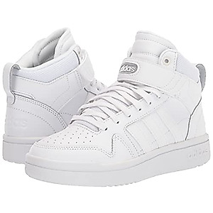 adidas Women's Postmove Mid Basketball Shoe, White/White/Grey One, 8.5