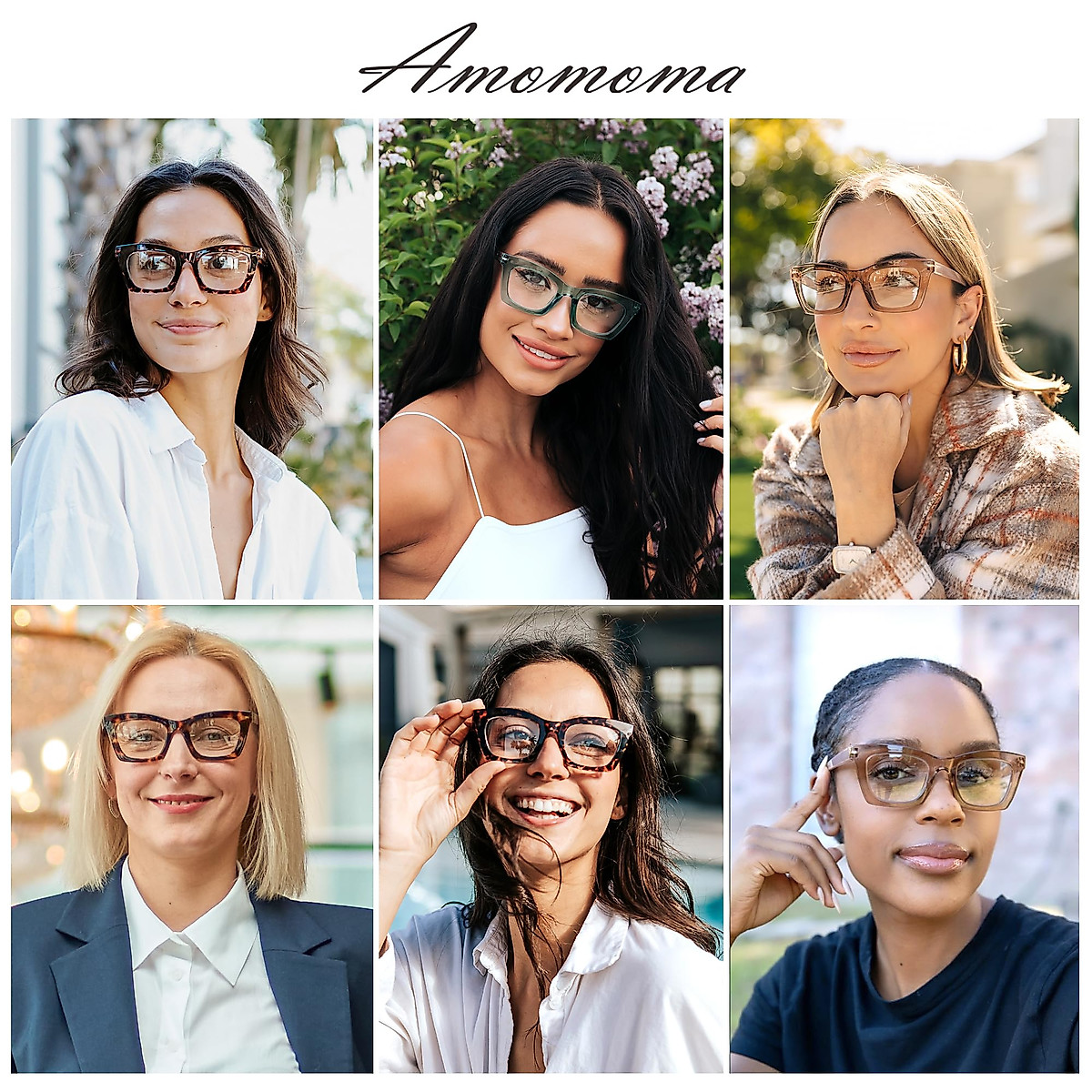 AMOMOMA 3 Pack Trendy Oversized Blue Light Stylish Readers for Women,Retro Square Cute Sturdy Computer Womens Reading Glasses AM6042 Black+Brown+Green 1.5