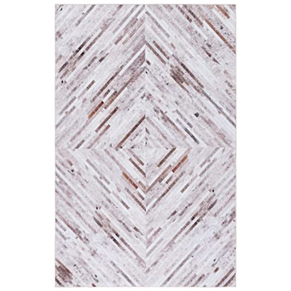 Safavieh Faux Hide Collection Machine Washable Slip Resistant 8' x 10' Beige/Brown FAH526A Rustic Lodge Modern Glam Bedroom Living Room Area Rug