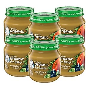 Gerber 2nd Foods, Organic Apple Spinach with Kale, 4oz (Pack - 6)