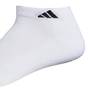 adidas Men's Athletic Cushioned Low Cut Socks with Arch Compression for a Secure fit (6-Pair), White/Black, XL