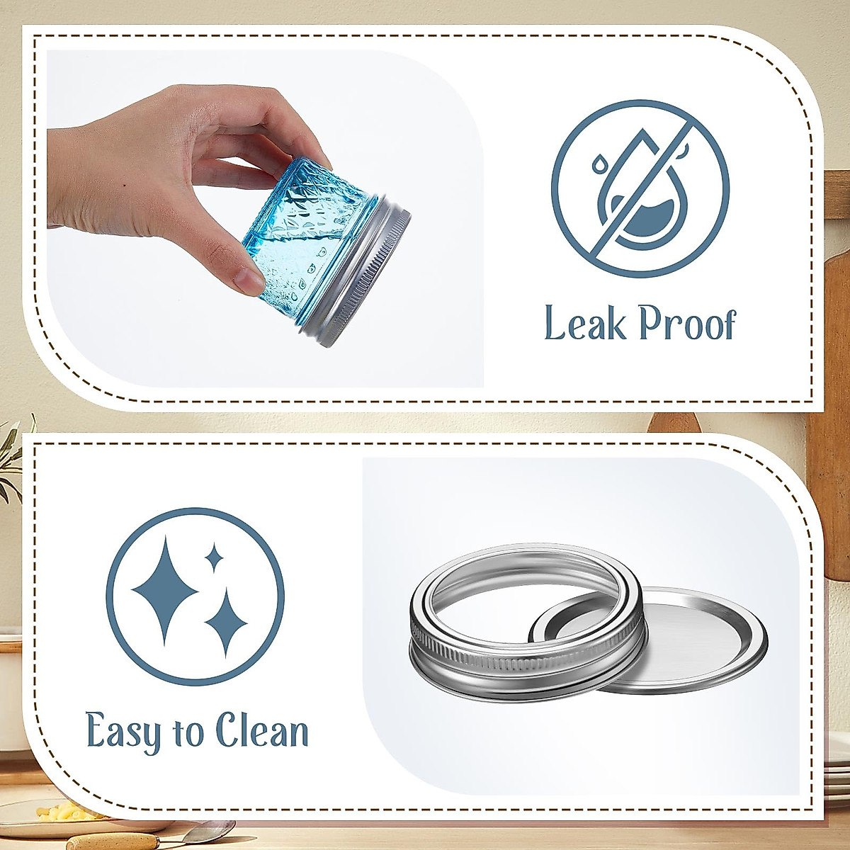 Zhehao 12 Pcs Mason Jars 4 oz with Regular Lids Mini Canning Jelly Honey Jars for Wedding Shower Favors DIY Projects Candle Holding Spice Jam Fruit Smoothie Salad Dressing Ketchup(Light Blue)