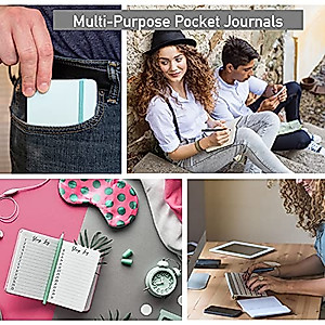 Simply Genius A6 Pocket Size Mini Notebooks with Hardcover - Ruled Small Pocket Journal Set for School, Home & Office - 124 pages (3.7" x 5.7") with Inner Pocket (Light Blue, 12 Pack)