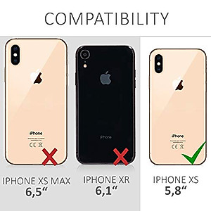 kwmobile Case Compatible with Apple iPhone Xs - Crossbody Case Clear Transparent TPU Phone Cover with Metal Chain Strap - Transparent/Silver