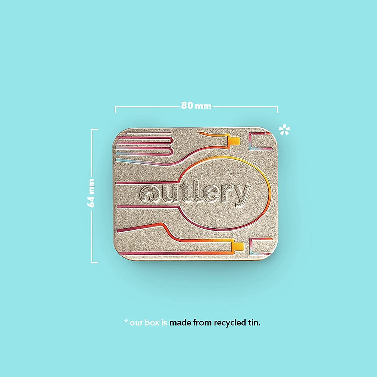 Outlery | Collapsible, Reusable Straw for Travel and Day Trips Stainless Steel Metal Bundle with Outlery | Portable & Reusable Stainless Steel Travel Cutlery Set(Rainbow)