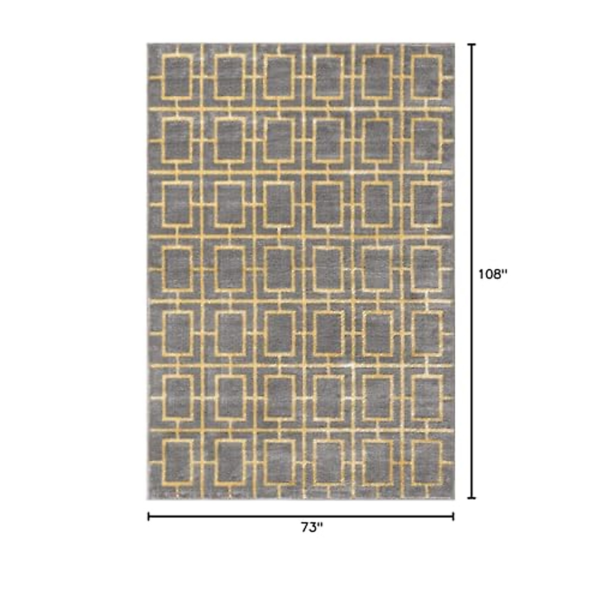 Unique Loom Marilyn Monroe Glam Collection Area Rug - Deco (6' 1' x 9' Rectangle, Gray Gold/ Gold)
