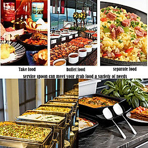 SIAIQIANG X-Large Serving Spoons Set,Foodgrade 18/8 Stainless Steel Serving Spoons,9.8 Inch Large Serving Utensils of Spoons Set,Serving for Salads Pasta Platters Mashed Potatoes Buffets Etc (2 pc)