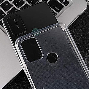 Ytaland for Umidigi A7 Pro Case,UMIDIGI A9 Pro Case with Tempered Glass Screen Protector. (3 in 1) Crystal Clear Soft Silicone Shockproof TPU Transparent Bumper Protective Phone Case Cover