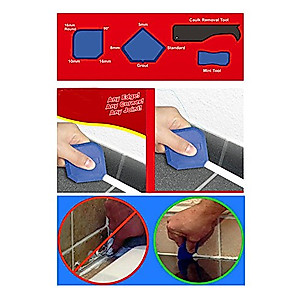 Silicone Sealant Finishing Tools - Silicone Smoothing Caulking Profile Line Joint Corner Tool with Caulk Remover Tool, Sealant Smoother Profiler Former Applicator Edger, 8 Piece