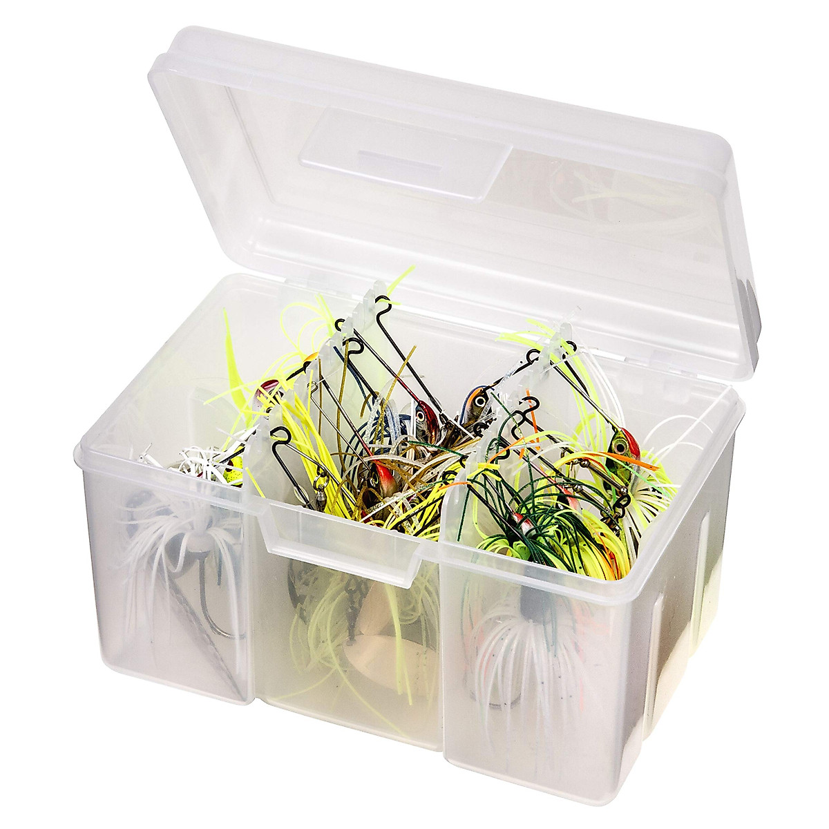 Flambeau Outdoors 00330 Medium Spinnerbait Box, Fishing Bait and Lure Organizer, Clear