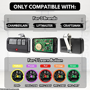 Garage Stop 2X 893LM 893Max for Chamberlain Craftsman Liftmaster Garage Door Opener Remote, 1993 to Present Gate Opener Remote, Replacement Garage Door Remote
