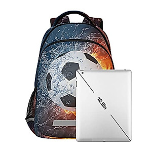 Football Boys Backpack Soccer Ball Elementary School Bookbag Kids Travel Rucksack Laptop Bag