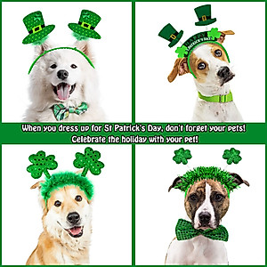 PARTYWIND 12 PCS St Patrick’s Day Headband, Glitter Saint Patricks Day Accessories Headbands for Women Kids with Shamrock/Hat/Bow, Irish Costume for Party Supplies