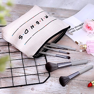 Brital Friends Makeup Bag Friends TV Show Merchandise Yellow Peephole Frame Travel Waterproof Toiletry Cosmetic Bag for Friends Fans