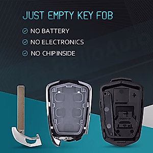 HelloAuto Fit for Cadillac Replacement Key Fob Cover, Key Fob for Cadillac XT5 ATS CTS Remote Key SRX XTS Escalade Key Fob, Keyless Entry Remote 5-Buttons Key Case(HYQ2AB, HYQ2EB)