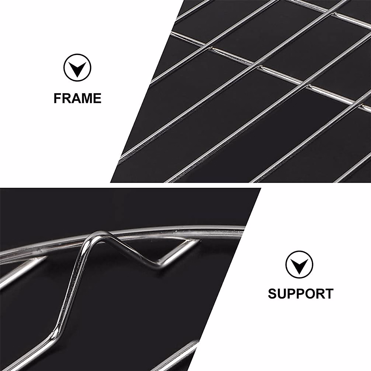 Operitacx 2pcs Stainless Steel Griddle Grilling Accessories BBQ Portable Campfire Grate Hibachi Grill Pizza Ovens for Outside Pizza Grill Practical Steak Grilling Rack Cake Lip Gloss